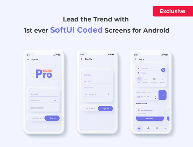 Prokit - Android UI Kit with SoftUI Android Uikit - code.market