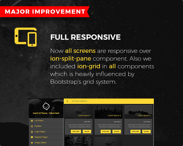 Codemarket | Ionic 3 UI Theme/Template App - Material Design - Yellow Dark