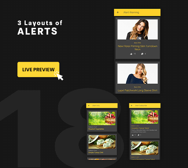 Codemarket | Ionic 3 UI Theme/Template App - Material Design - Yellow Dark