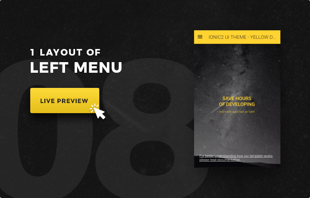 Codemarket | Ionic 3 UI Theme/Template App - Material Design - Yellow Dark