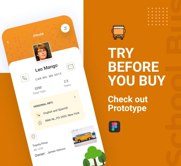 Codemarket | Panthó | School Bus Tracking Figma Template