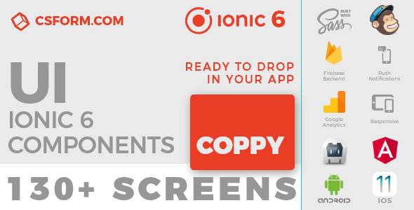 Coppy | Ionic 6 / Angular 9 UI Theme / Template App | - code.market