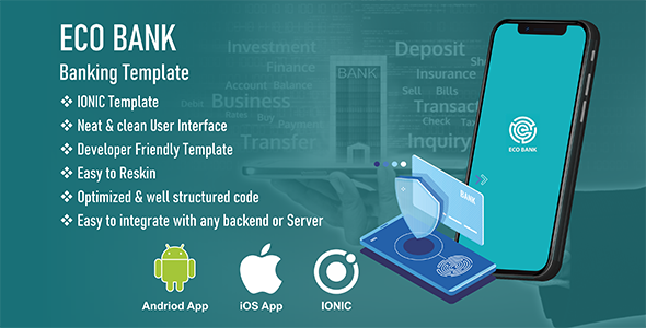 ECO BANKING APP TEMPLATE Ionic Finance Banking App Template - code.market