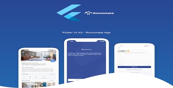 Flutter Find Roommate App UI Flutter Travel Booking Rent App Template ...