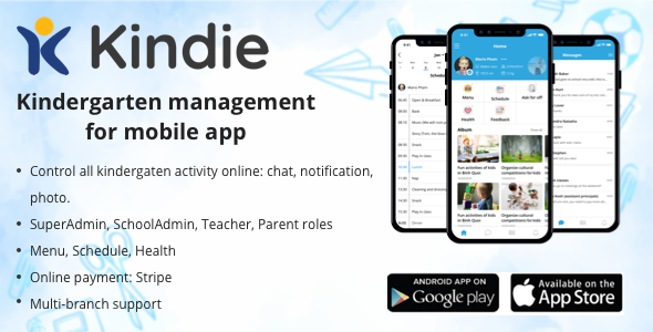 Codemarket | Kindie App - Multi branch kindergarten management mobile app