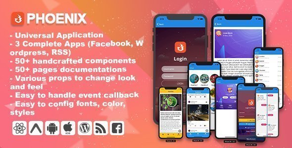 Codemarket | Phoenix - Full multipurpose React-Native Application & UI Component
