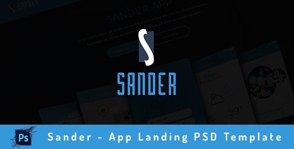 Sander - App Landing PSD Template App Template - code.market