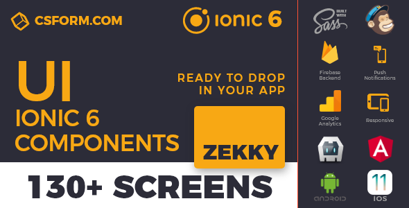 Zekky | Ionic 6 / Angular 9 UI Theme / Template App | - code.market