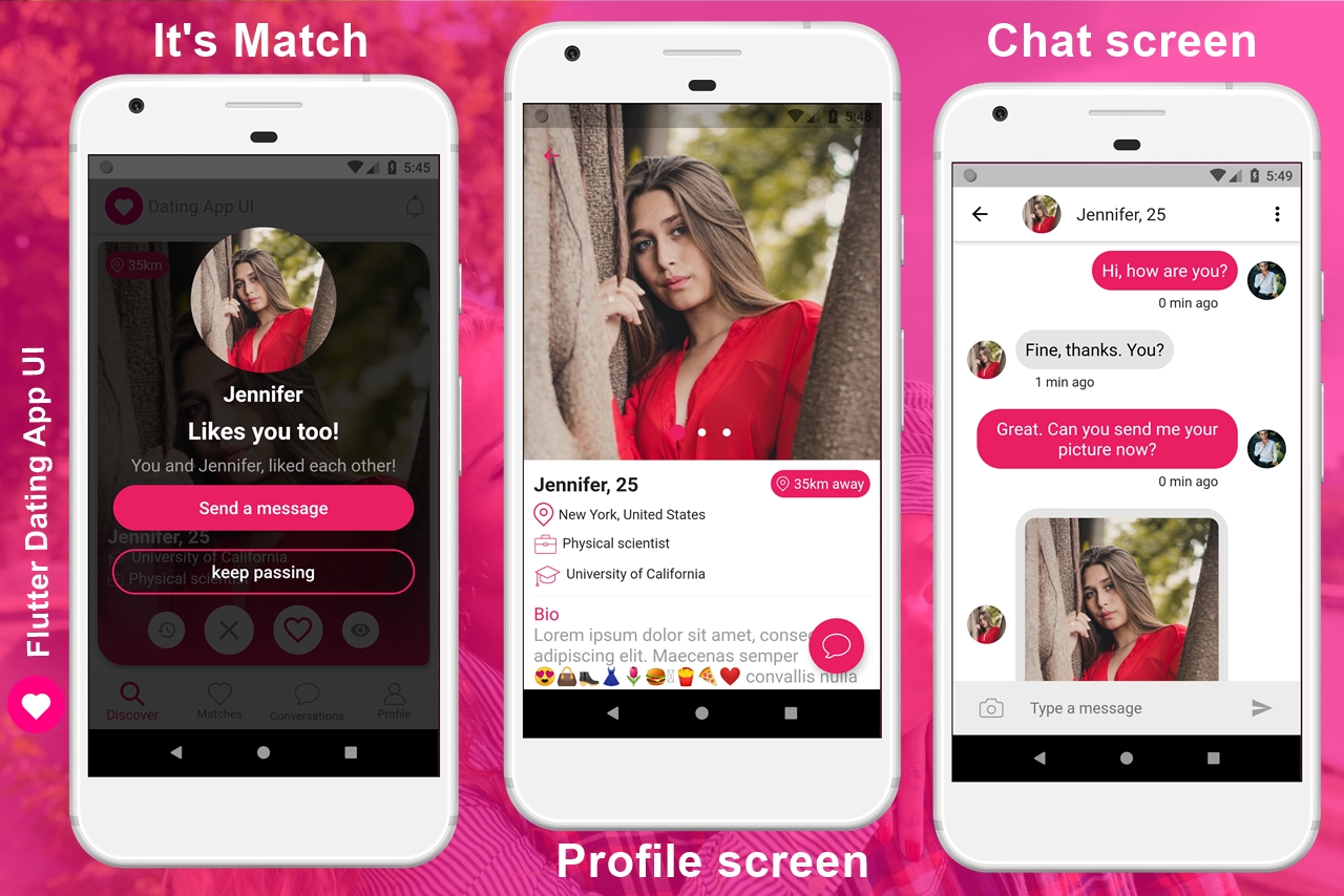Flutter Dating App UI for Android and iOS Flutter - code.market