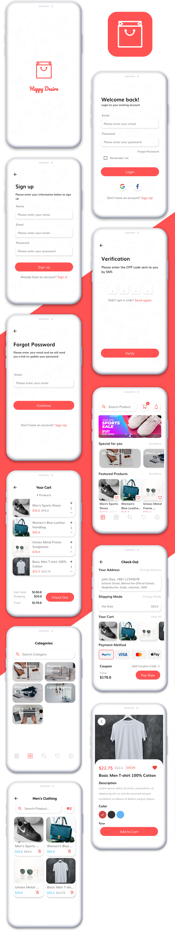 Happy Desire - Flutter Ecommerce App Template Flutter Ecommerce App Template - code.market