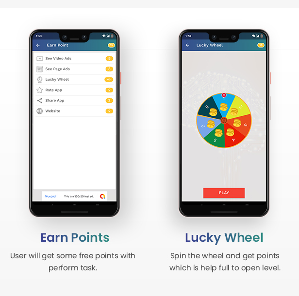 Android Quiz App with Reward Ads (Quiz, Lucky Wheel, - code.market