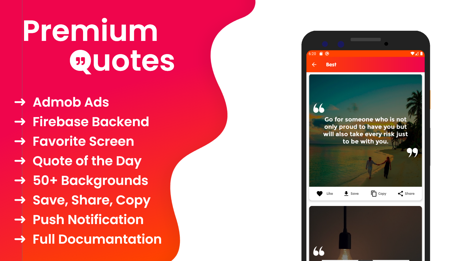 Premium Quotes - Android Quotes App With Firebase Admin Panel - code.market