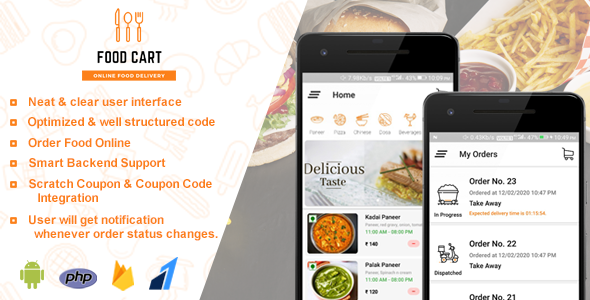 Food Cart - Online Food Delivery App Android Food Goods Delivery App ...