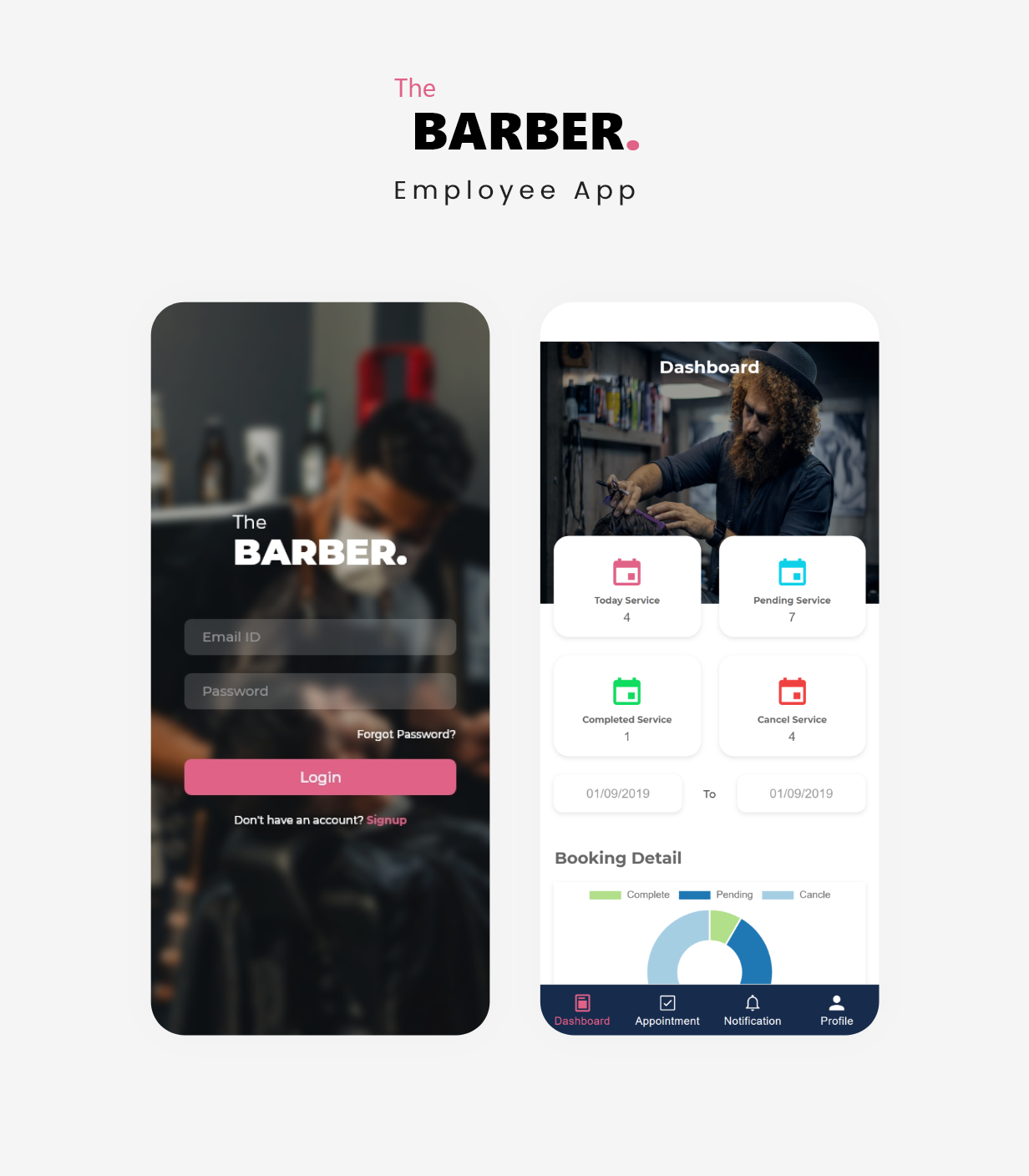 Employe App Multi Salon, Spa, Barber Appointment Booking System Ionic Ecommerce App Template ...
