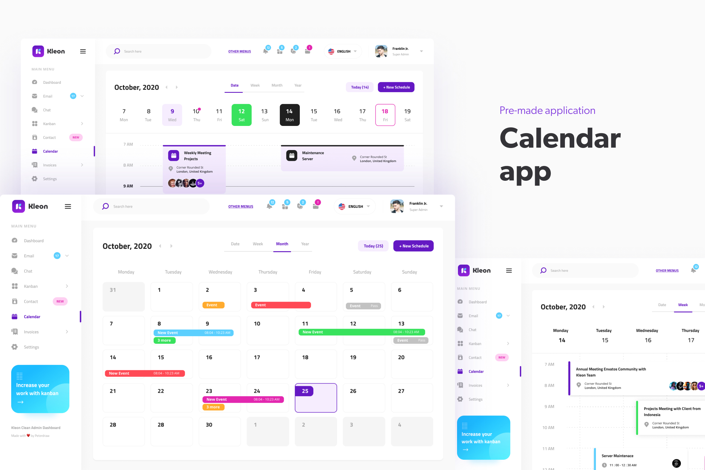Kleon - Clean Admin Panel Dashboard UI Template Adobe XD - code.market