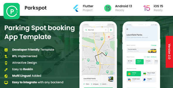 Codemarket | 2 App Template| Parking Spot Booking App| Car Parking App ...