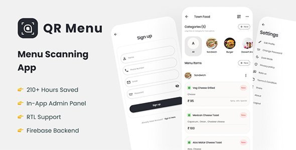 Restaurant QR Menu: Contactless Flutter app with Firebase backend Flutter - code.market