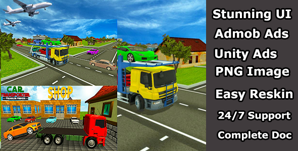 Dangerous cargo Express truck- Car transporter unity game Unity Game ...