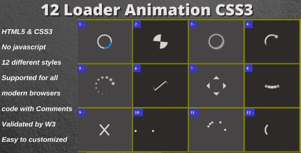 12 Loader Animation CSS3 Animations And Effects - code.market