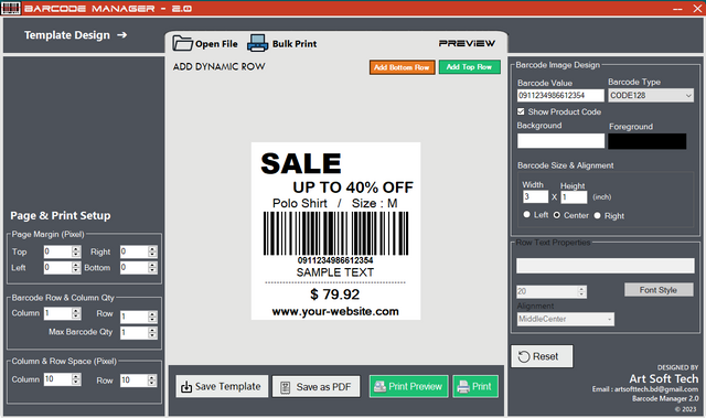 Barcode Manager - Barcode Generator Software Net Forms - code.market