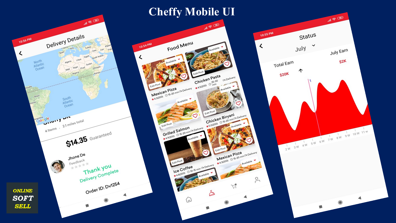Cheffy-Online Food Delivery Mobile Application Template Android Food ...