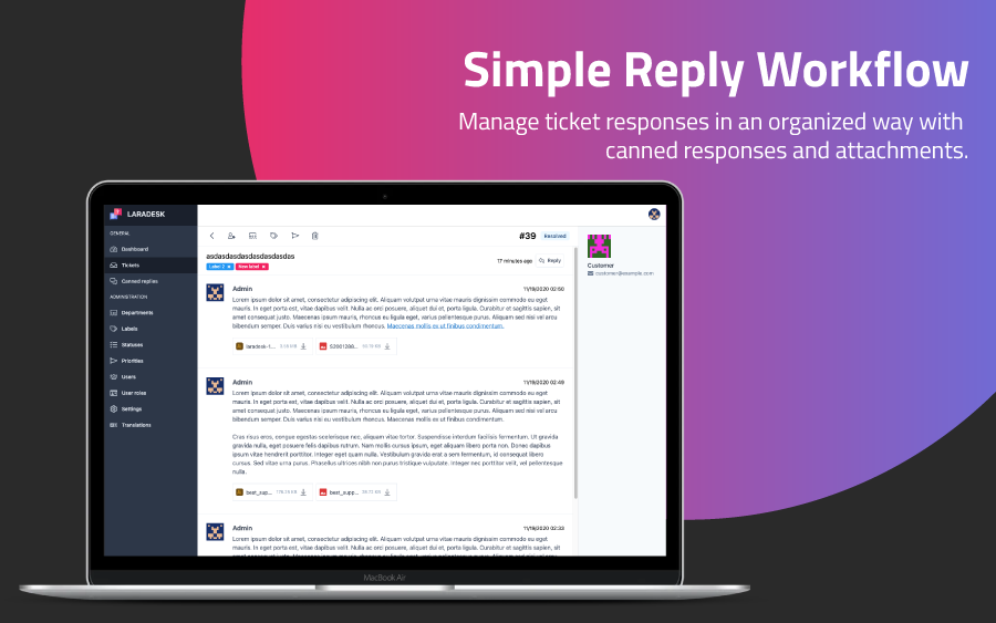Laradesk - Helpdesk Ticketing System Help And Support Tools - code.market