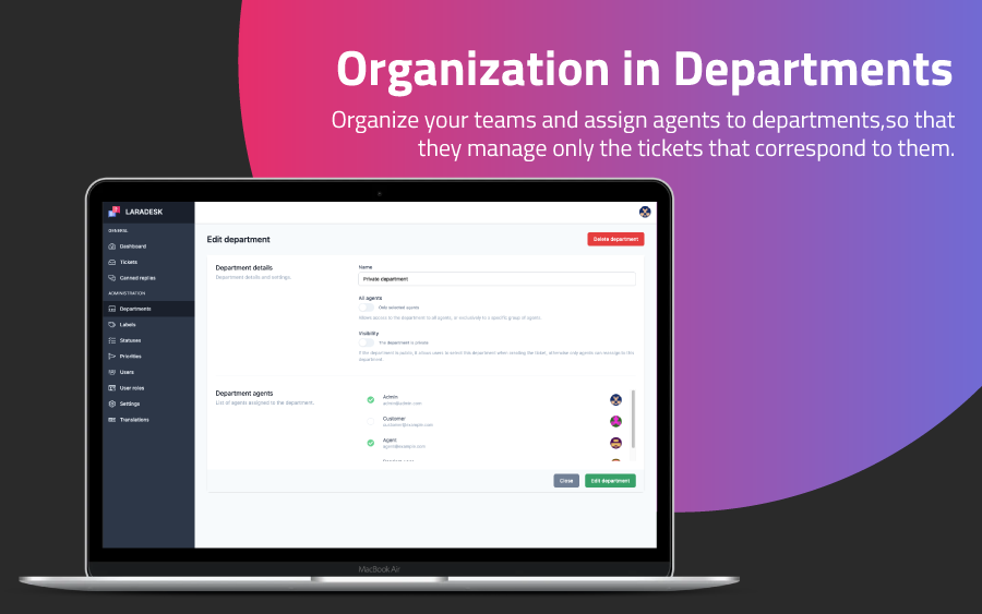 Laradesk - Helpdesk Ticketing System Help And Support Tools - code.market