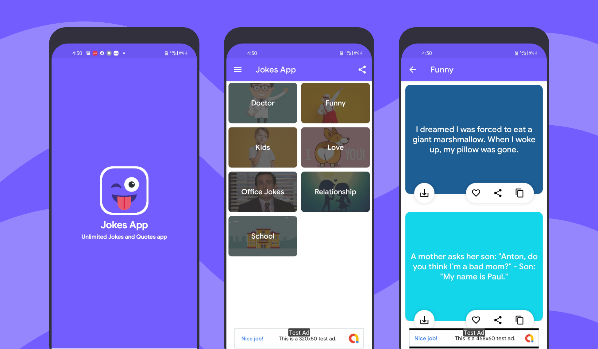 Jokes App with Admin Panel , Admob and Facebook Ads Android Full ...