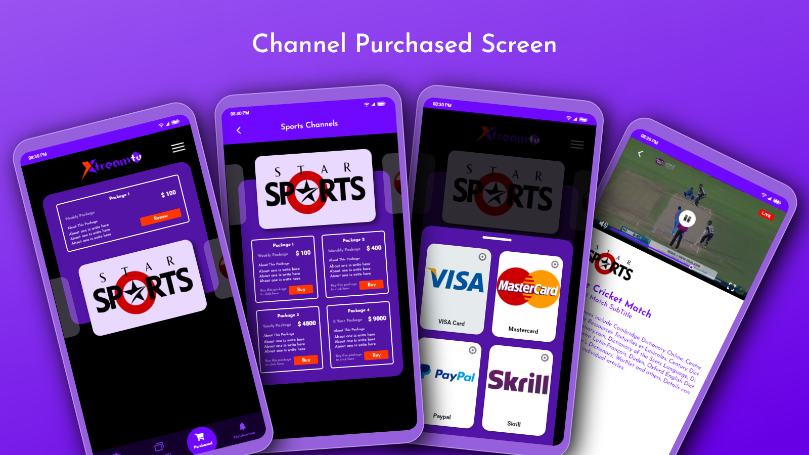 Xtream - IPTV Flutter App UI Kit Flutter Templates - code.market