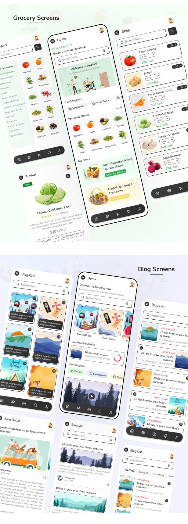 Appish Multipurpose app UI kit Flutter - code.market