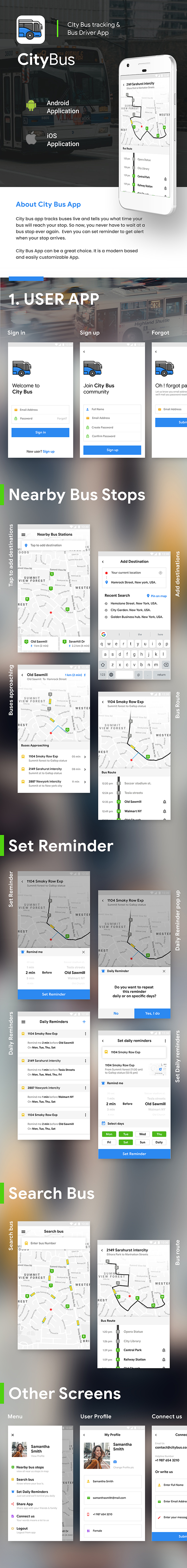 4 App Templates| City Bus Tracking App| City Bus - code.market