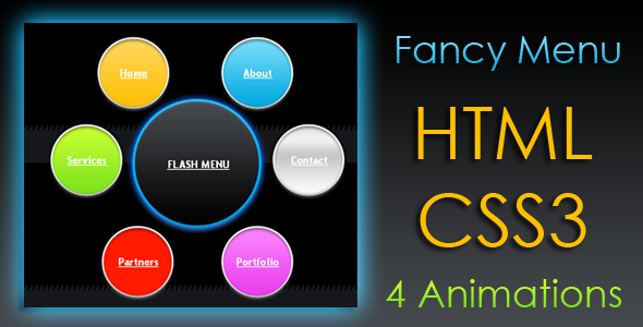 Animated Fancy Menu - HTML & CSS3 Animations And Effects - code.market