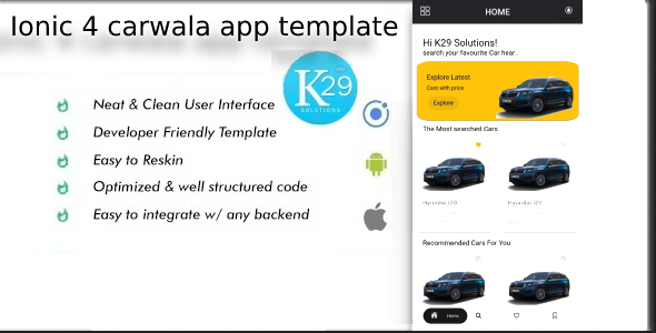 Carwala ionic 4.8 app template Native Web - code.market