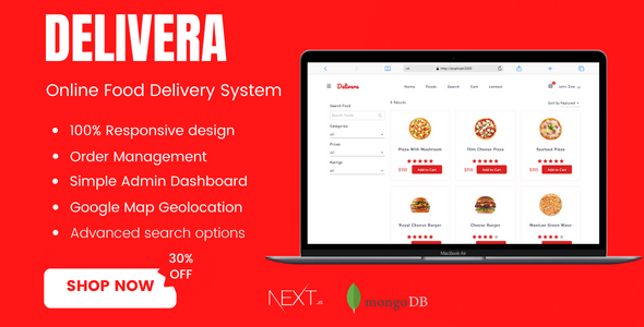 Delivera - Online Food Ordering System Shopping Carts - code.market