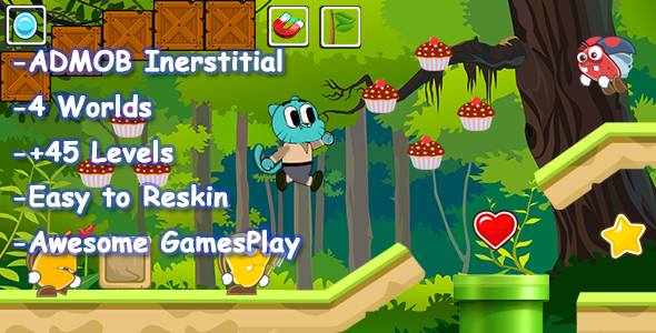 Gumball Adventure Android Studio Game Template + Admob Android Games ...
