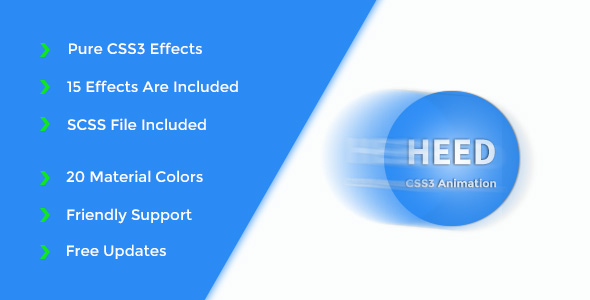 Heed - Pure CSS3 Animation Effects Animations And Effects - code.market