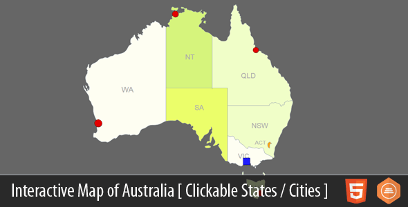 Interactive Map of Australia - HTML5 Charts And Graphs - code.market