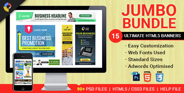Jumbo Bundle - Collection of HTML5 Animated Banner Templates Ad ...