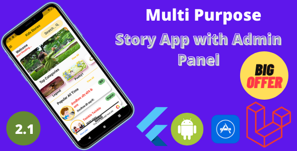 Multipurpose Flutter story app with Admin Panel Flutter Full Applications - code.market