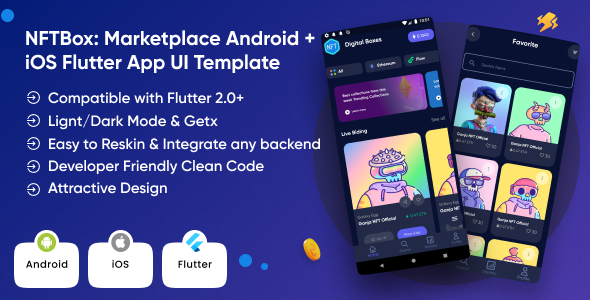NFTBox: NFT Marketplace Android + iOS Flutter App UI Template Flutter ...