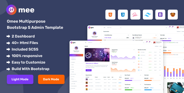 Omee - Admin Dashboard Html 5 Tailwind Responsive Template - code.market