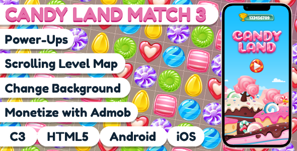 Premium Game - Candy Land Saga - HTML5,Construct3 Games - code.market
