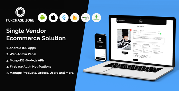 Purchase Zone - Flutter Single Vendor Ecommerce Apps Flutter - code.market