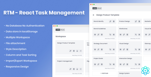RTM - React Task Management tool Miscellaneous - code.market