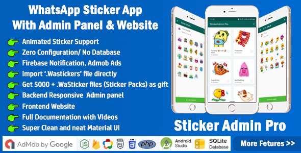 StickerAdmin Pro : WhatsApp Stickers App with admin - code.market