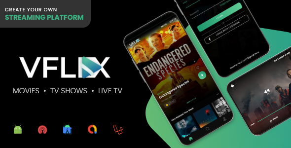 VFLIX - Movies, TV Shows, Live TV Streaming App with Admin Panel - code ...