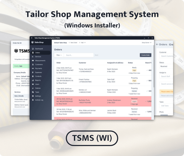 Tailor Shop Management System (TSMS) Miscellaneous - code.market
