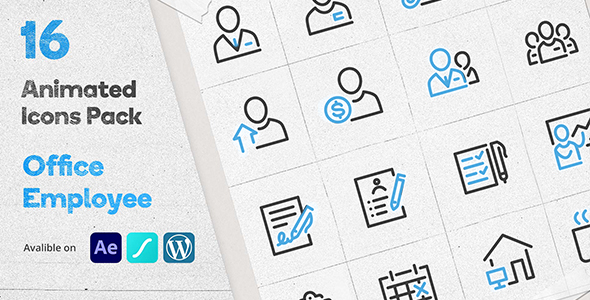 Office Employee Animated Icons Pack - Wordpress Lottie - code.market