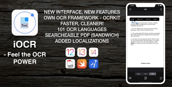iOCR | iOS Optical Character Recognition Application Ios Full ...