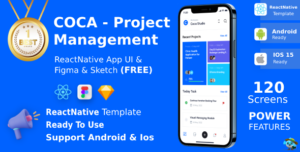 COCA - Project Management App | ANDROID + IOS + FIGMA - code.market